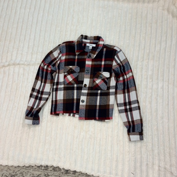 Jackets & Coats | Cropped Button Up Flannel Jacket | Poshmark
